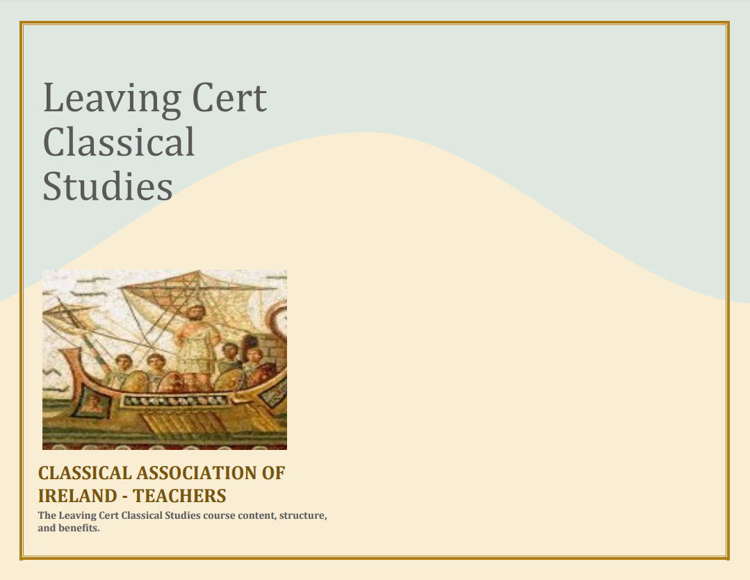 New Senior Cycle Classical Studies curriculum – Access Classics